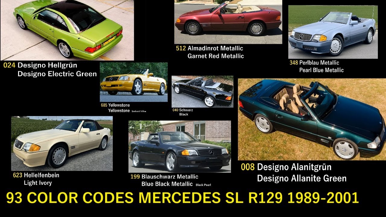 66. FACTORY COLORS MERCEDES SL R129 1988 - 2001 AMG BRABUS - YouTube
