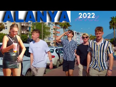 ALANYA STREET TOUR WALKİNG TOUR 2022  APRİL !ANTALYA ALANYA TURKEY HOLİDAY TRAVEL 4K VİDEO