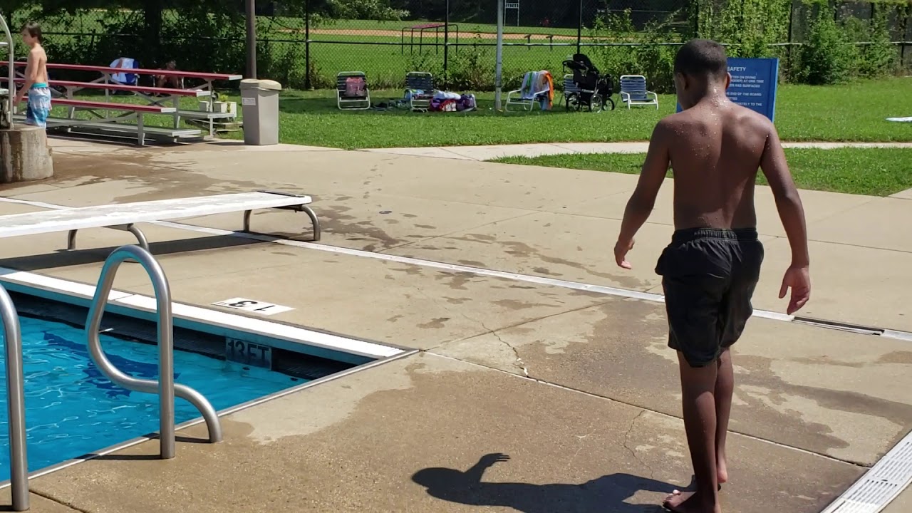 My first time doing 13 feet using the diving board that water was deep ...