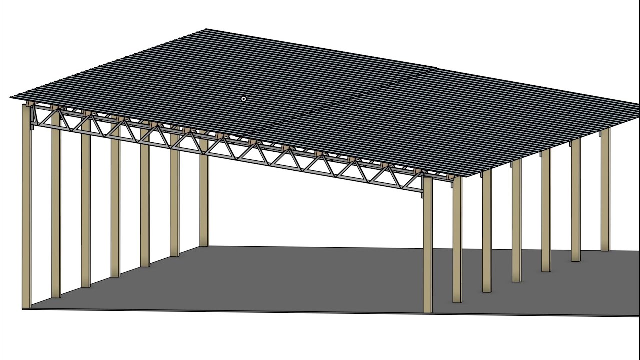 How to Design Lean-To Trusses for a 24' Building in Onshape - YouTube