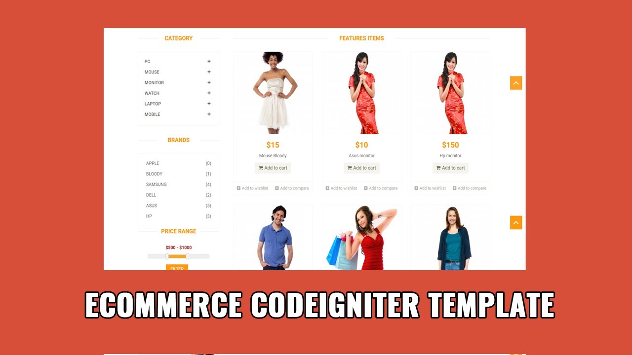 Ecommerce Codeigniter Template Master - YouTube