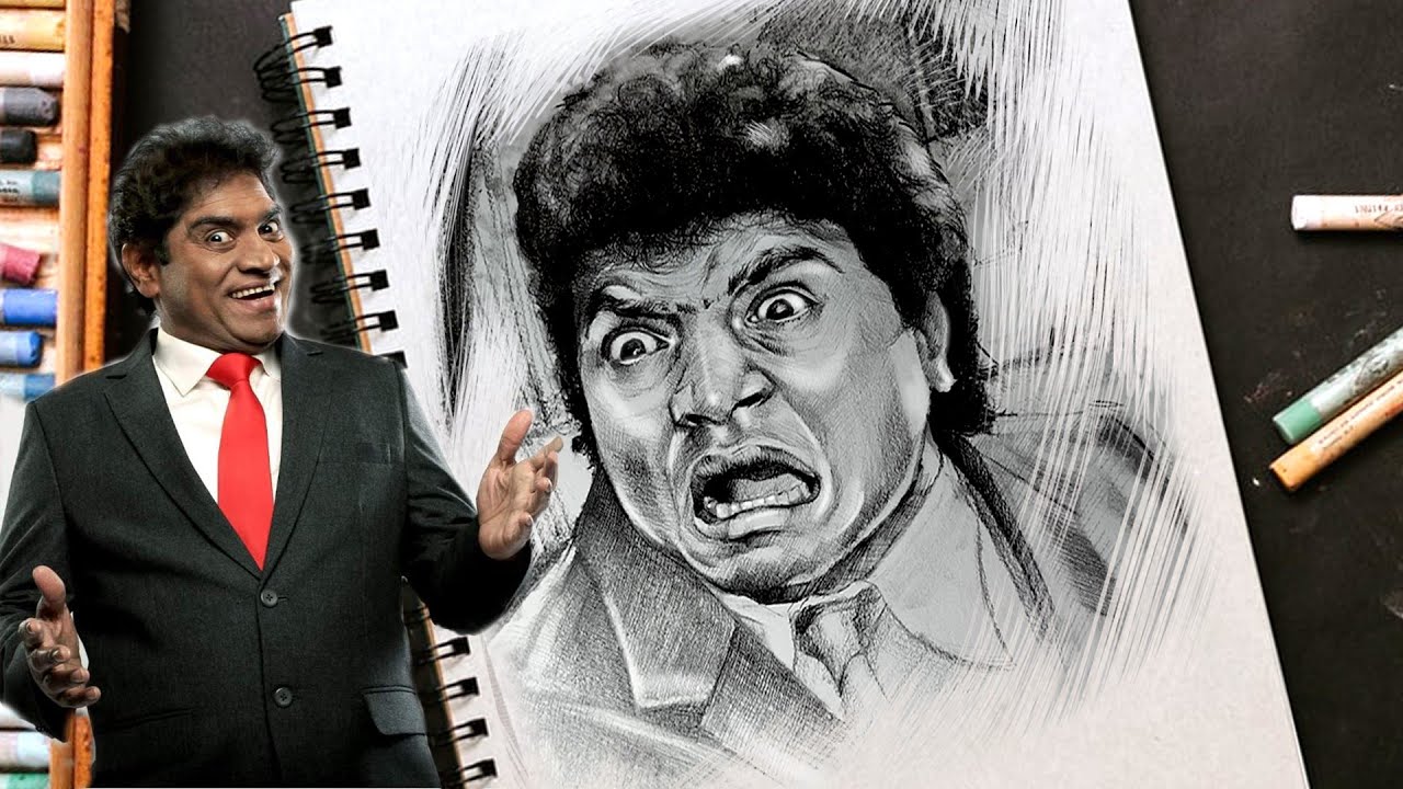 Johnny Lever || comedian || johnny Lever drawing || sketch || timelapse ...