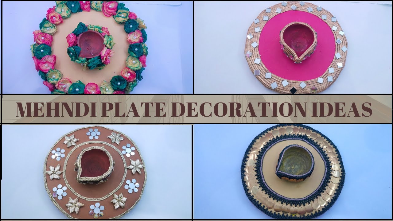 Mehndi plate decoration ideas at home| diy mehndi plates - YouTube