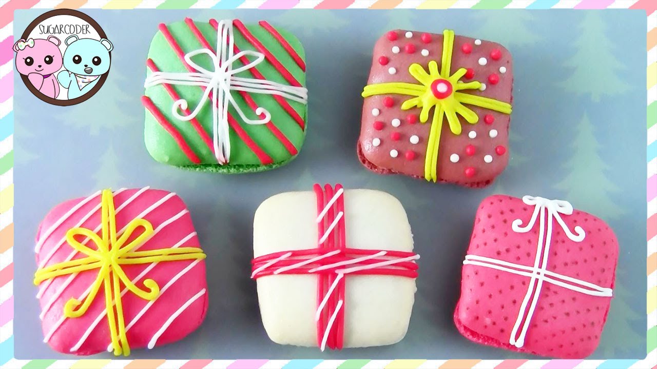CHRISTMAS MACARONS, PRESENT MACARONS - SUGARCODER - YouTube
