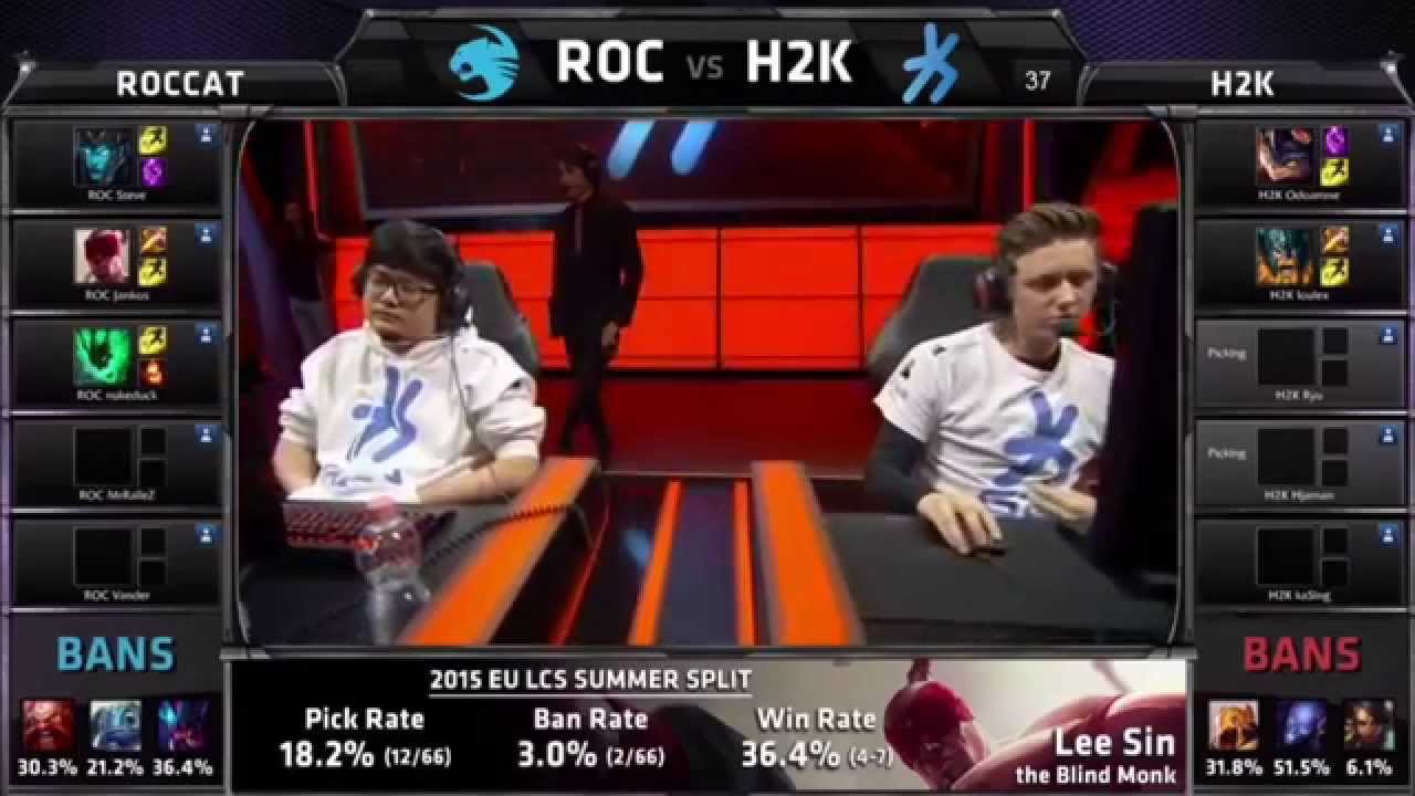 Roccat vs H2K ROC vs H2K Split W7D2 LCS EU Summer 2015 - YouTube