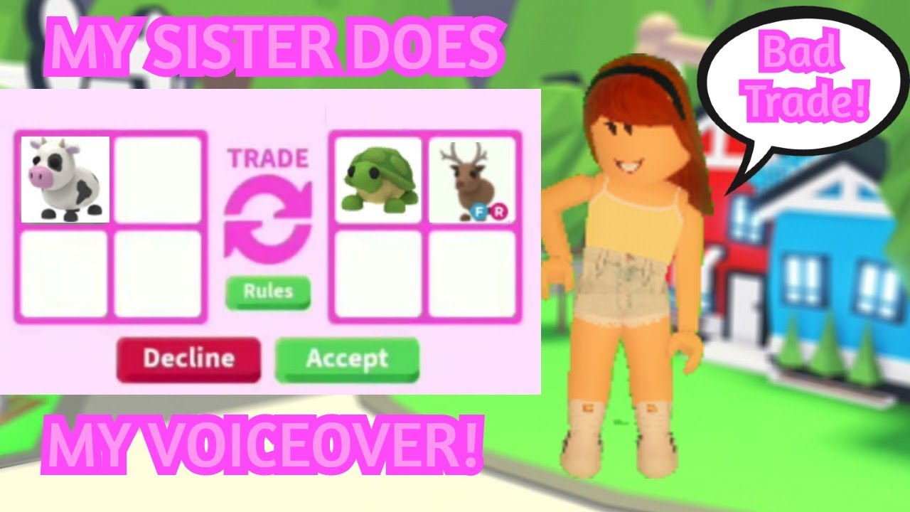 My SISTER Does my Voiceover in Adopt Me! - YouTube