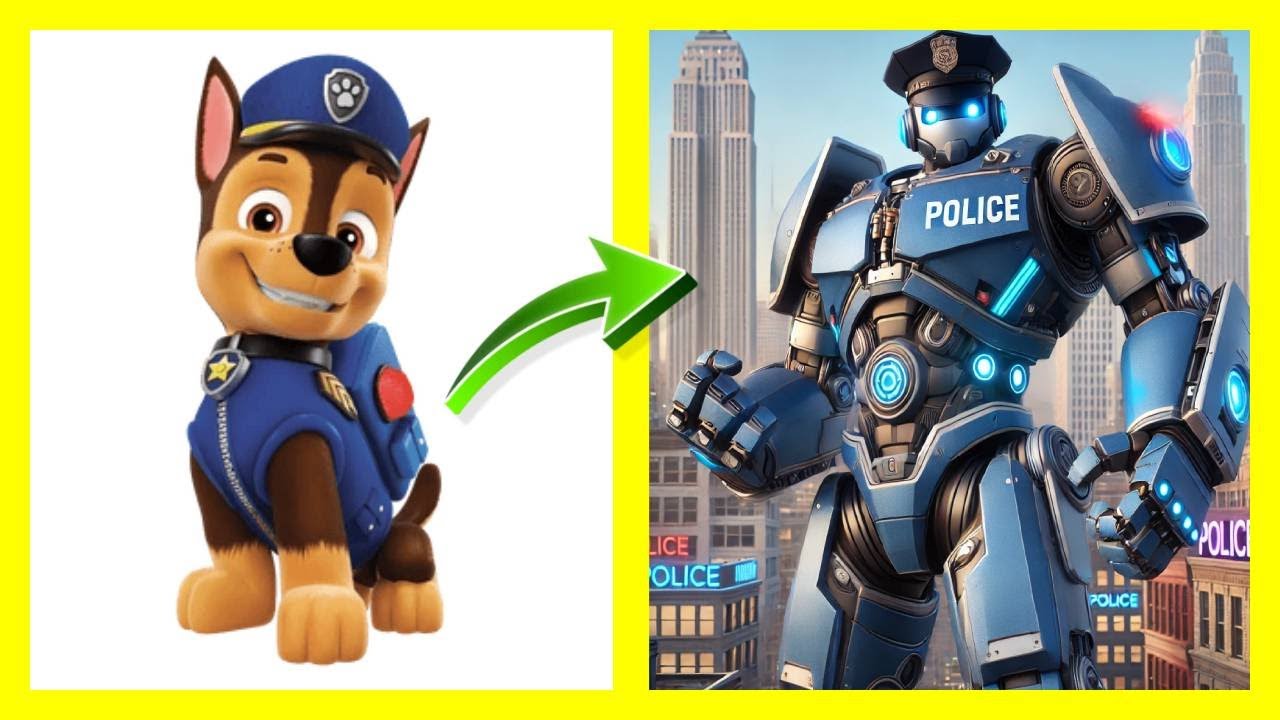 Paw Patrol as Giant Robots The transformation - YouTube