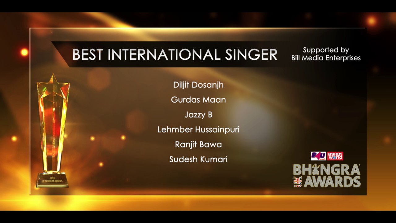 Best International Singer @ UK Bhangra Awards 2016 - YouTube