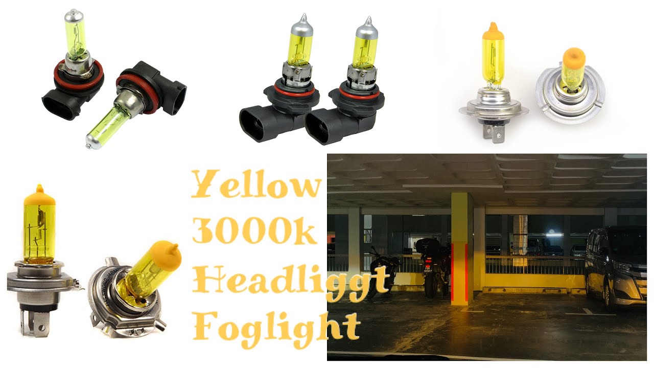 3000k Yellow Halogen Bulbs 12v 35-55w - fog light - headlight - YouTube