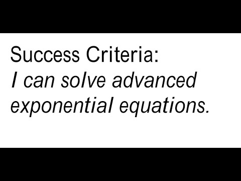Solving Advanced Exponential Equations - YouTube