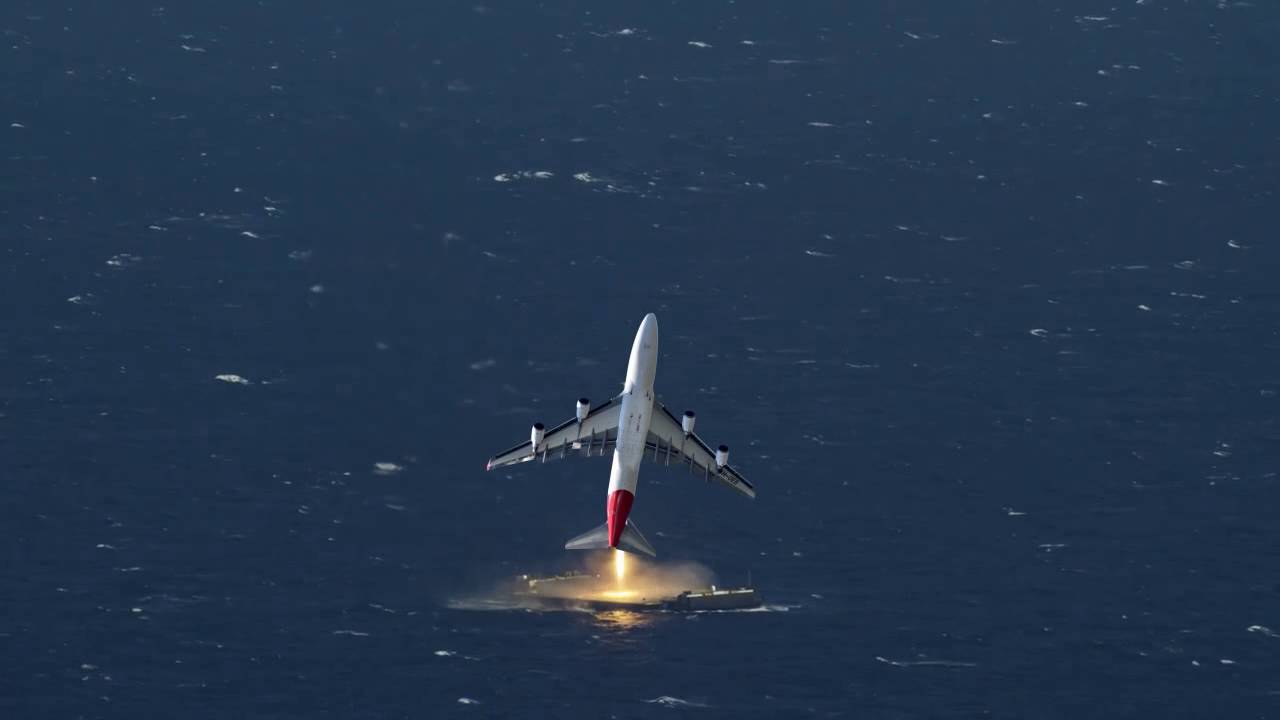 747 Landing on SpaceX Droneship - YouTube