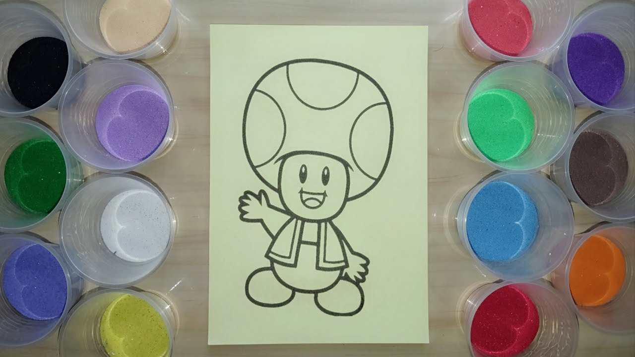 Sand Painting Toad - Mario Bros Friends For Kids & Toddlers - YouTube