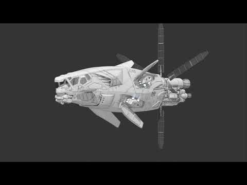 SpaceShip Modeling TimeLapse Part41 preview Wireframe - YouTube