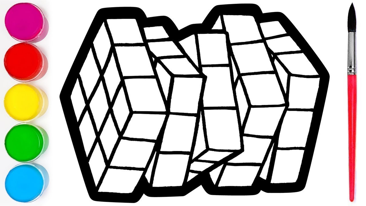 Cube drawing, painting and colouring for kids, toodles ideas for kids ...