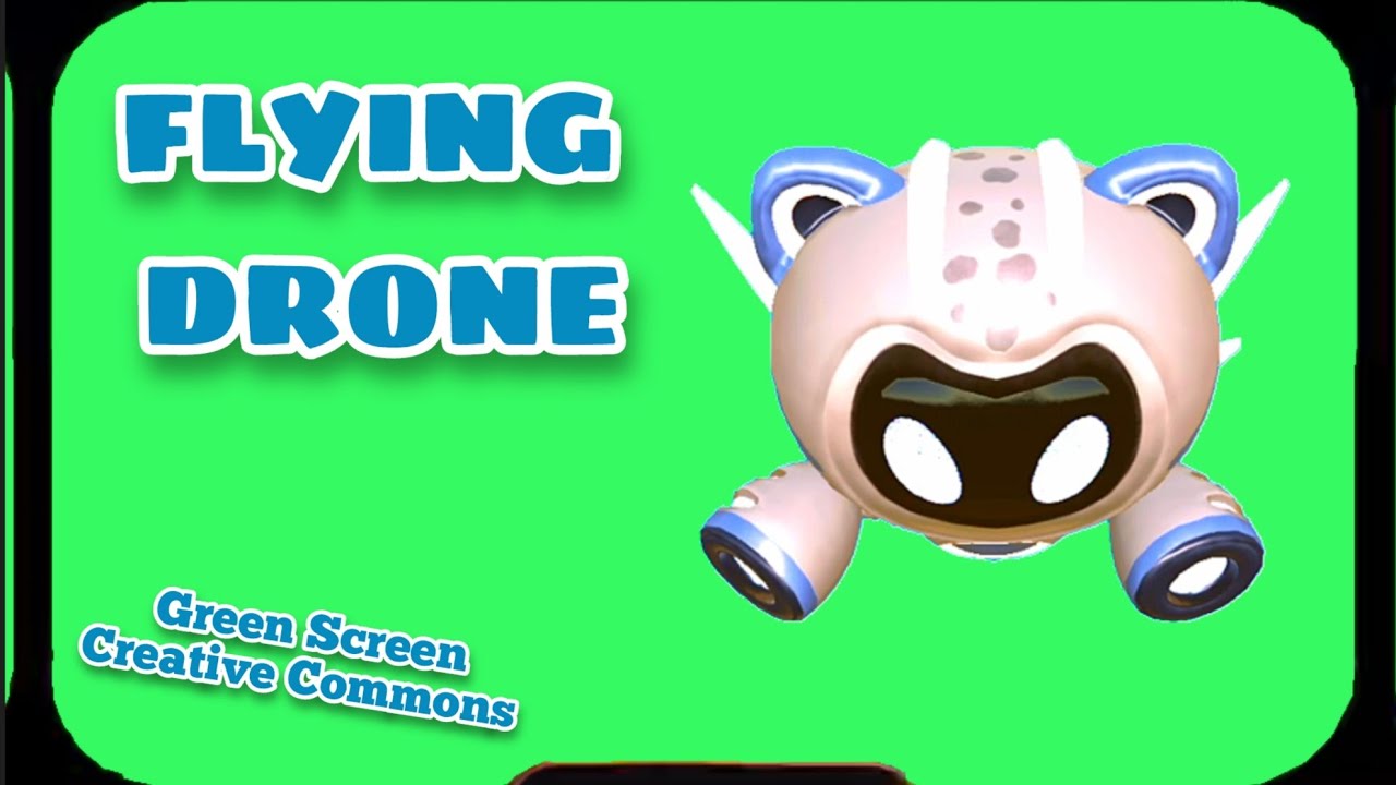 FLYING ANDROID animation green screen. GREEN SCREEN video footage ...