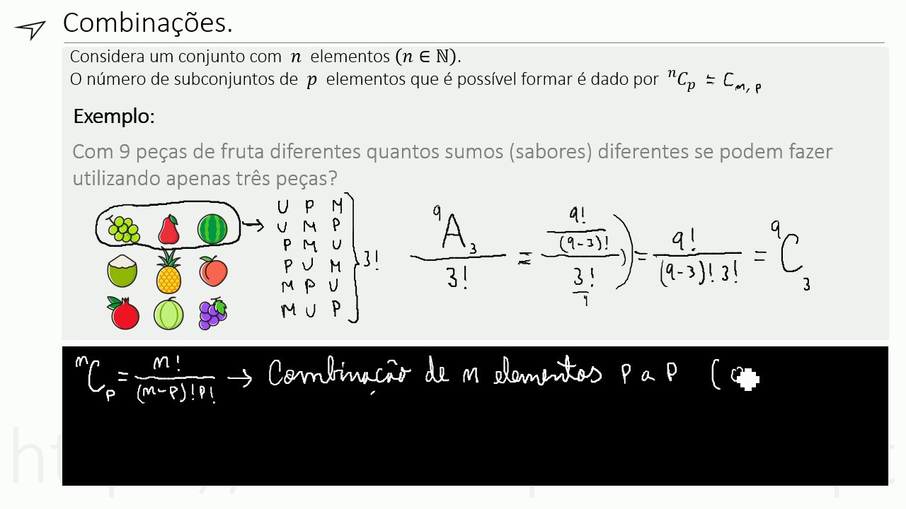 Combinações | Definição a partir de Arranjos Simples - YouTube