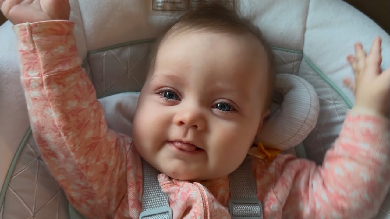 Baby Daphne stirs and smiles - YouTube