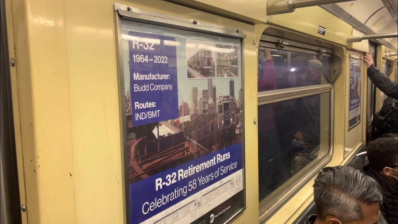 MTA NYC Subway: R32 (D) Train Retirement Run Ride- 59th Street Columbus Circle to West 4 St ...