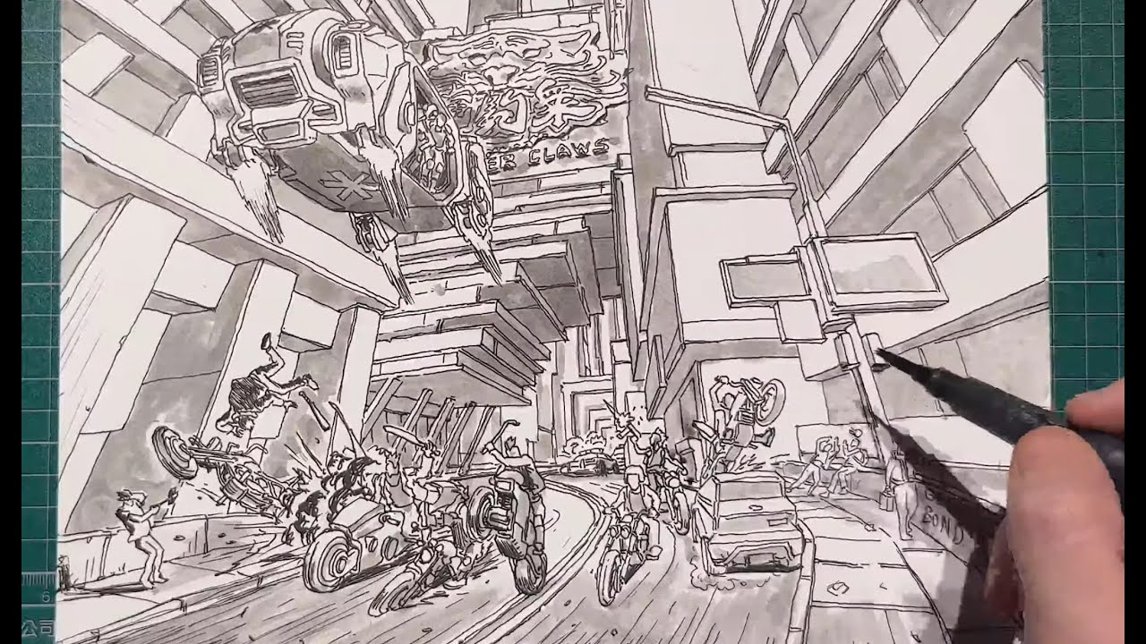 Drawing Cyberpunk 2077 illustration - YouTube