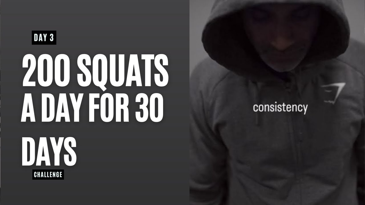 Day # 3 of 200 squats a day for 30 days - YouTube
