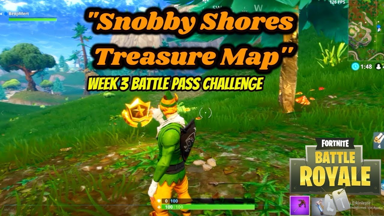 Fortnite "Snobby Shores Treasure Map" Week 3 Battle Pass Challenge ...