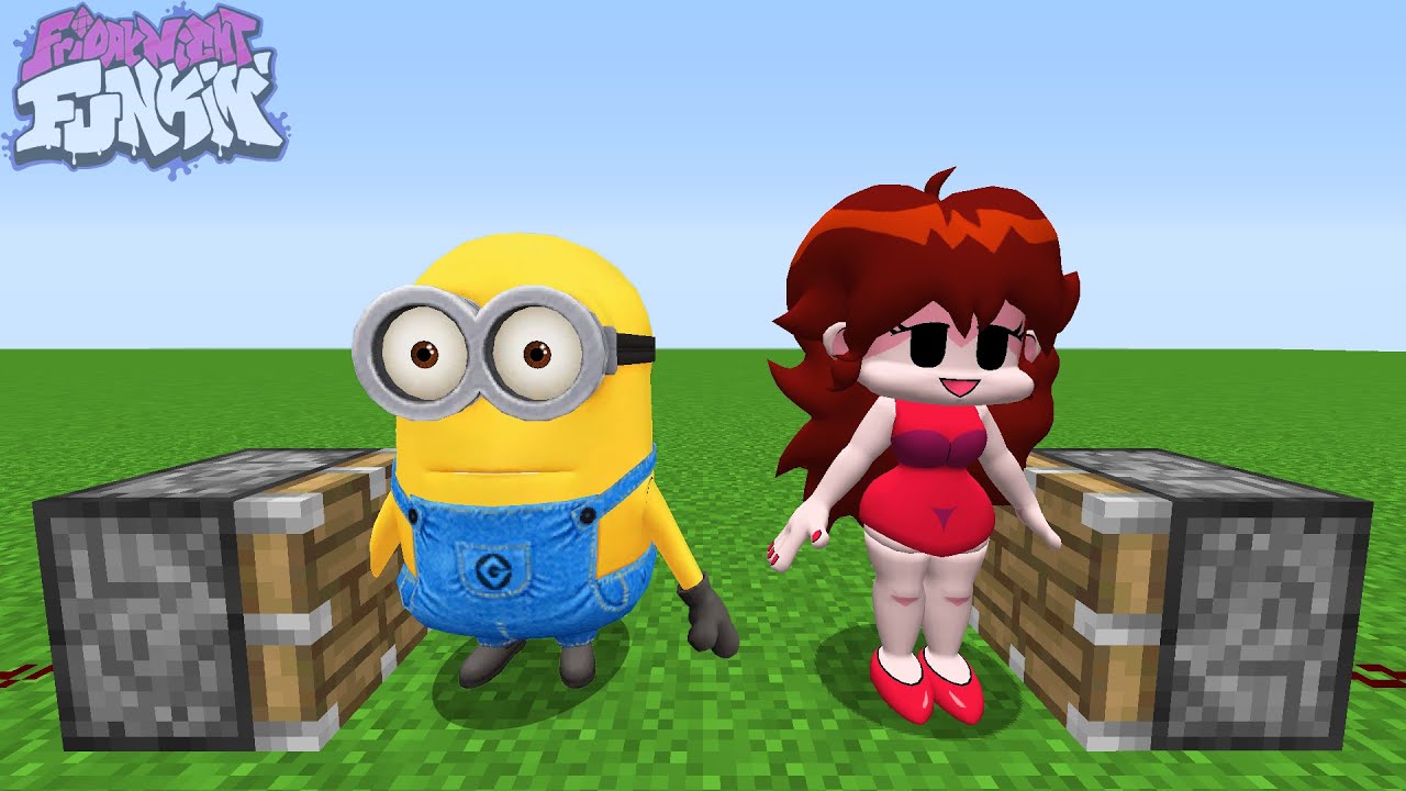 MINION + GIRLFRIEND | FNF Friday Night Funkin' in Minecraft - YouTube