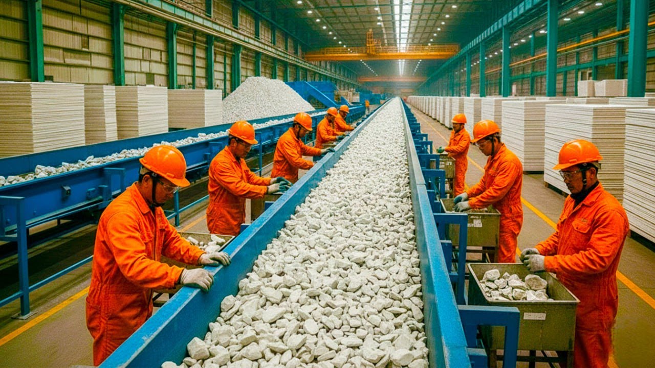 Así Se Fabrica El Yeso En Gigantescas Líneas — 34 Mil Millones Al Año ...
