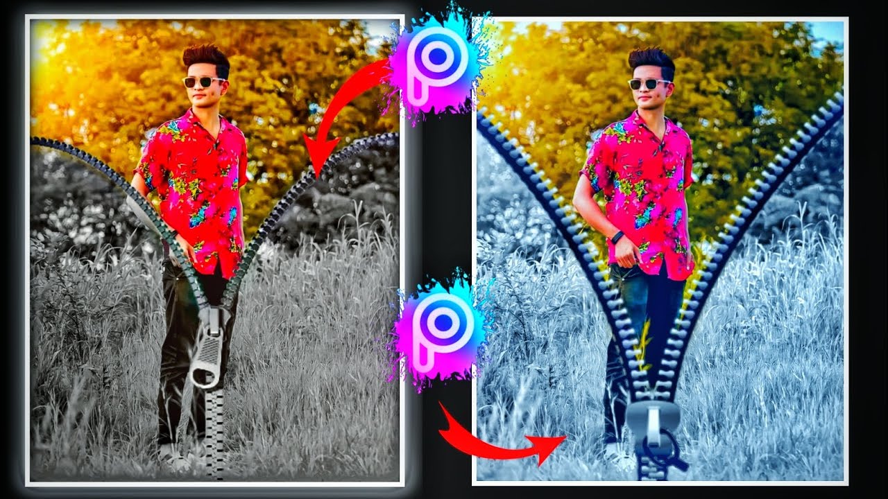 How to create zip photo editing PicsArt||PicsArt zip photo editing ...