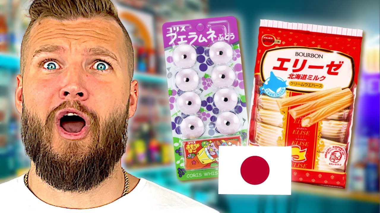 Americans Try WEIRD Japanese Candy, Snacks, & Cookies - PART 1 - YouTube