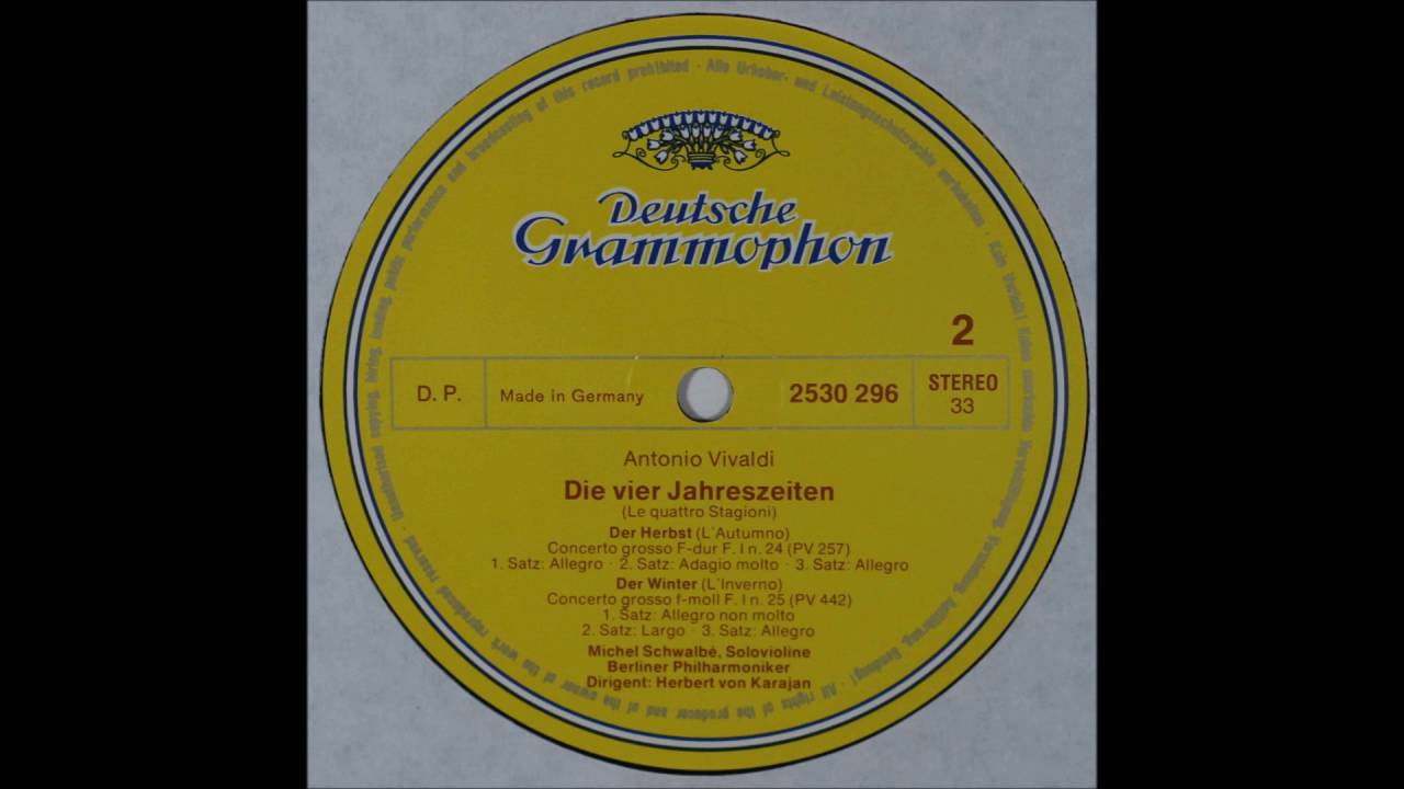 Vivaldi, Le Quattro Stagioni ,side 2, Michel Schwalbe,violin , Herbert ...