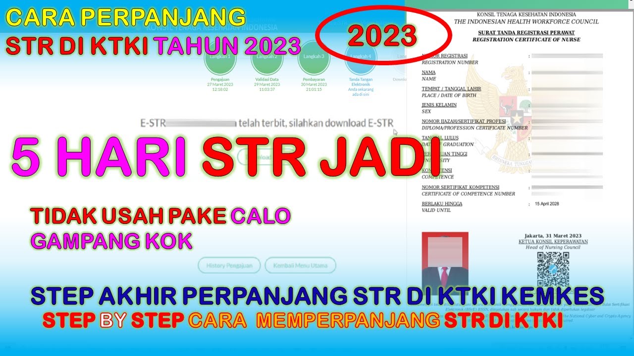 STEP 4 Cara download STR | Cara memperpanjang STR di KTKI Kemkes | #STR #perpanjangSTR - YouTube