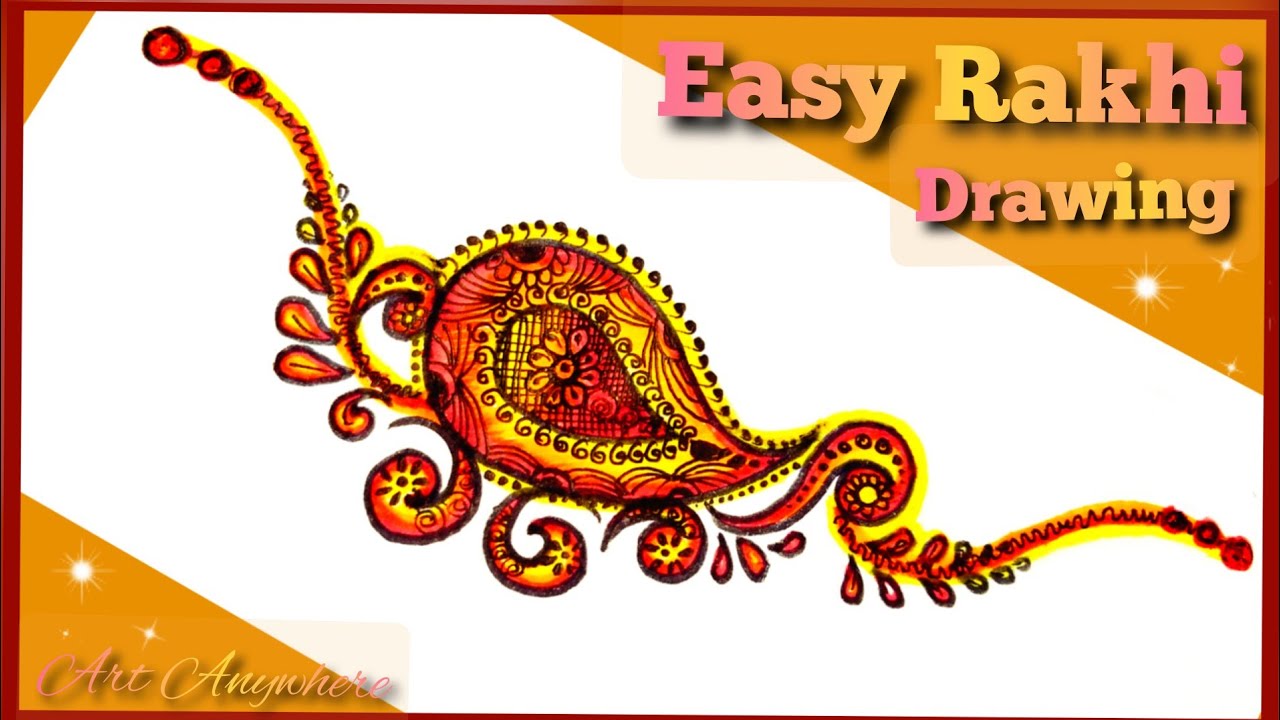 Easy Rakhi drawing/Raksha Bandhan Special Drawing/Rakhi Design Drawing ...