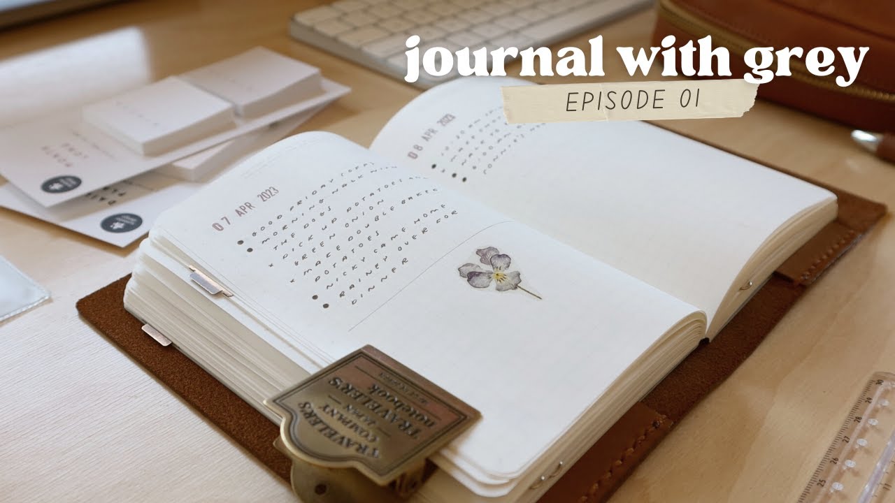 journal with grey ep. 01 decorating my april monthly pages + daily logs ...