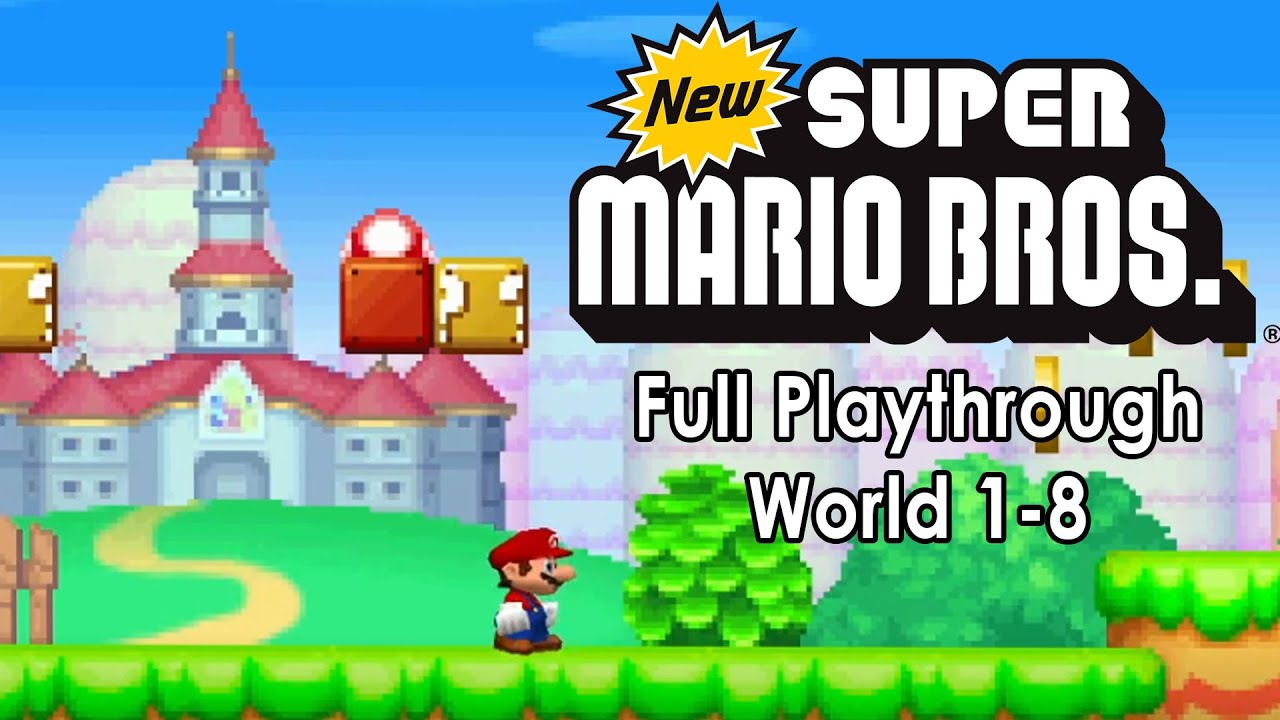 New Super Mario Bros (DS) World 1-8 Full Walkthrough HD - YouTube
