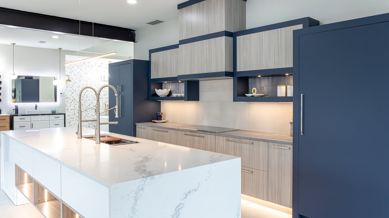 Modern Kitchen display at our new design showroom - YouTube