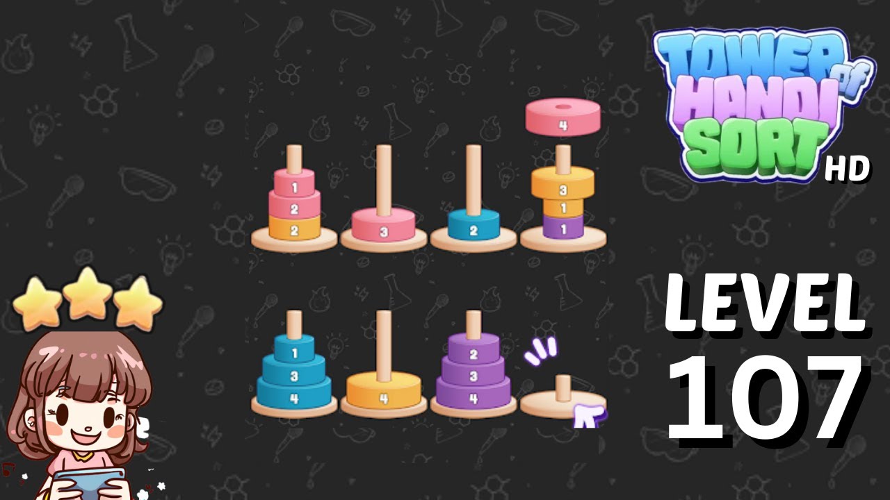 Tower of Hanoi Sort Level 107 Solution Walkthrough - YouTube