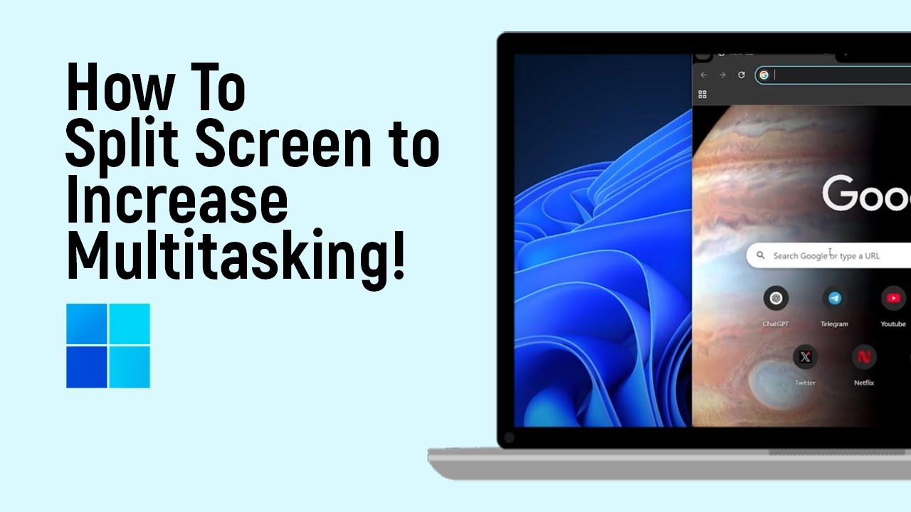 How to Split Screen to Increase Multitasking in Windows [easy] - YouTube