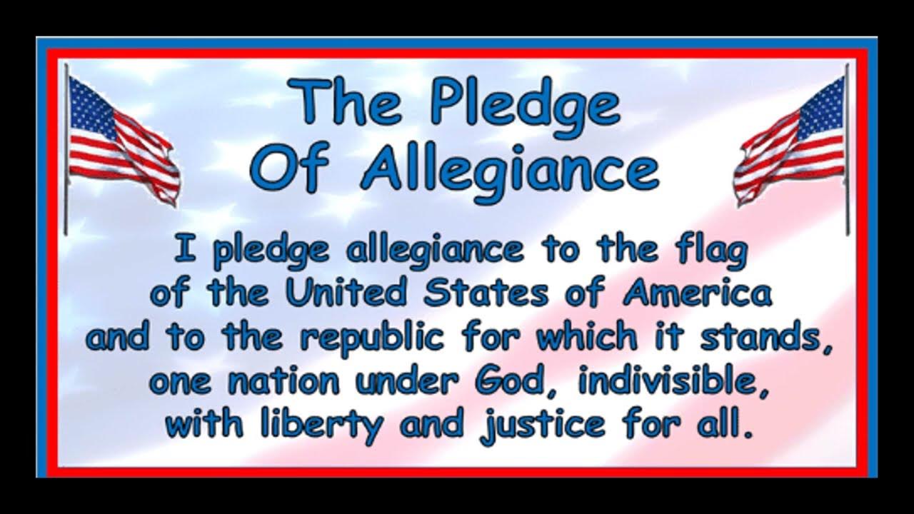 Say the pledges to the American Flag, Christian Flag and to the Bible ...