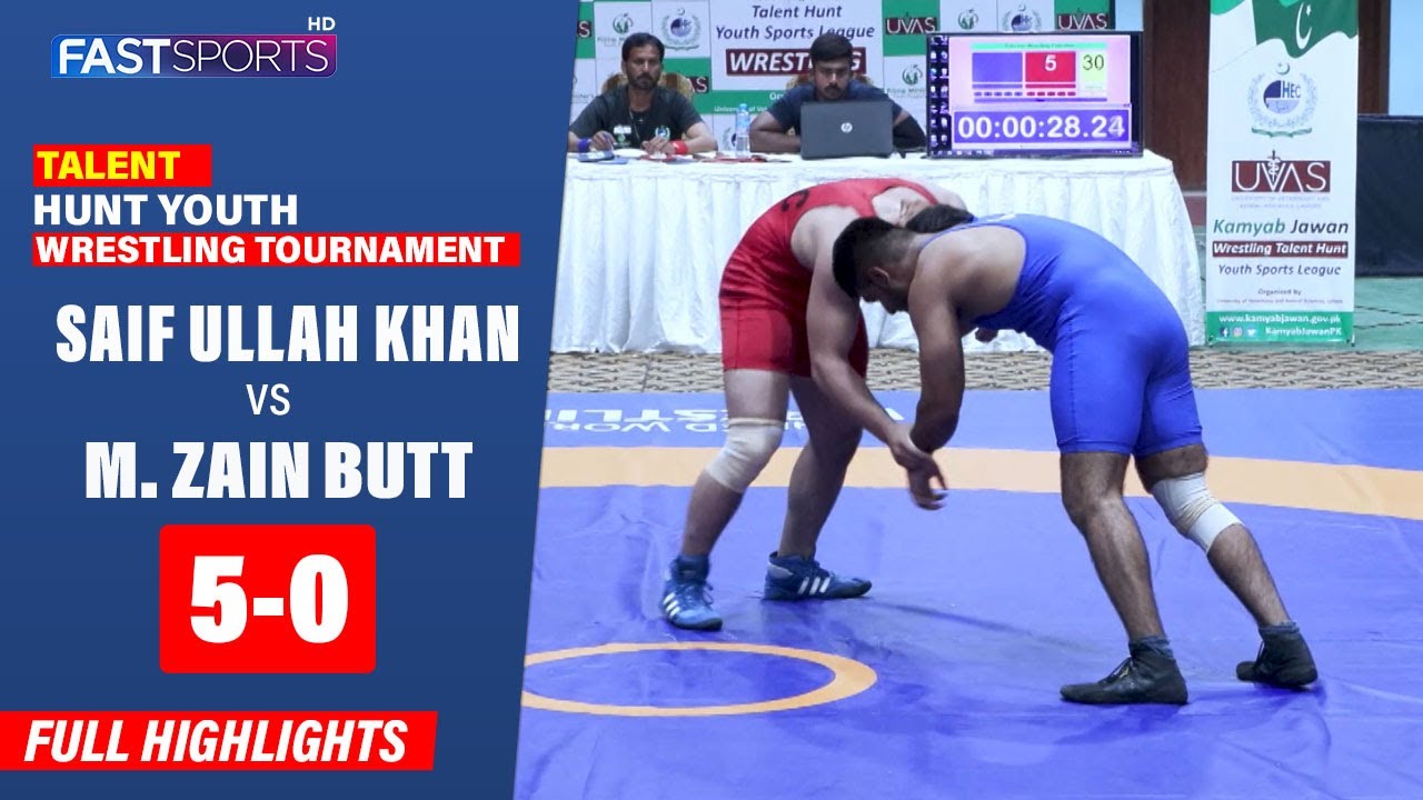 Saif Ullah Khan and M Zain Butt in Knockout Match | Talent Hunt Thrilling Wrestling | Fast ...