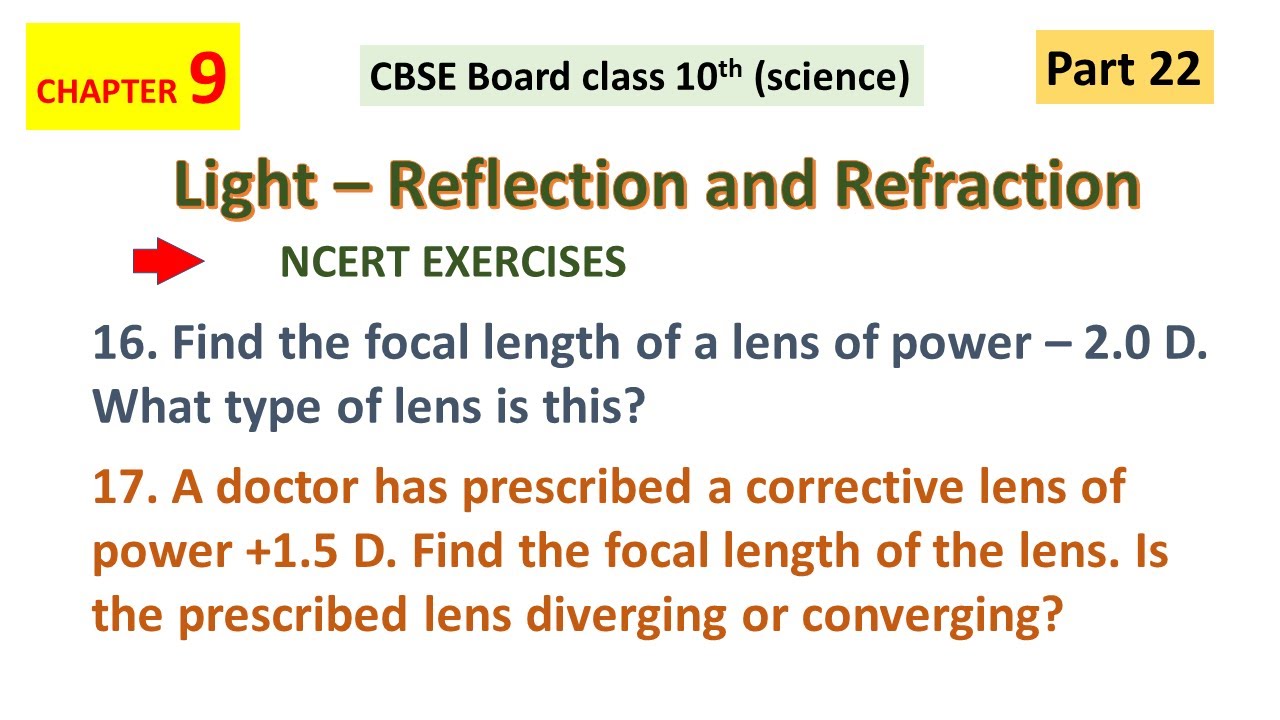 part 22, light, reflection and refraction, chapter 9, science, class 10 ...