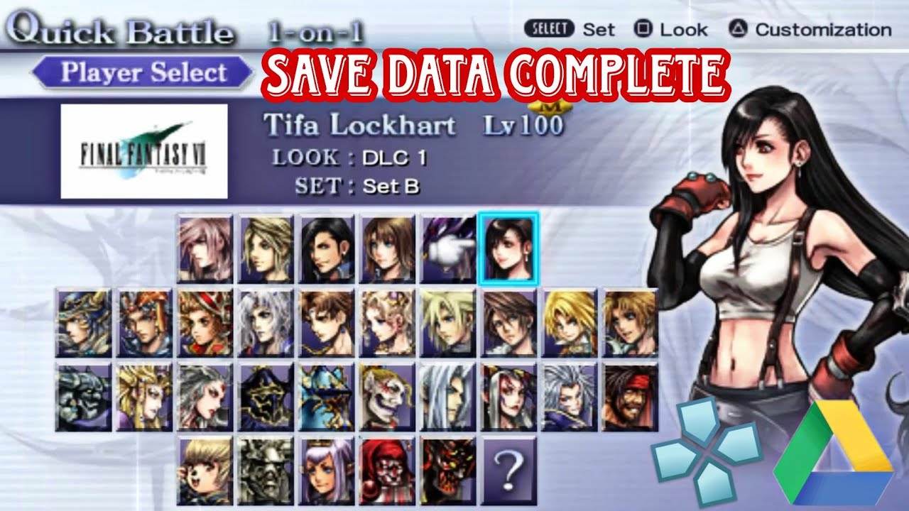 All Character Dissidia 012 duodecim final fantasy + SaveData Complete ...