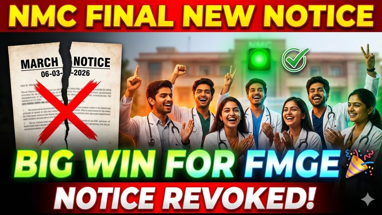 NMC NEW NOTICE is finally here || A big win for FMGE | New competition ...