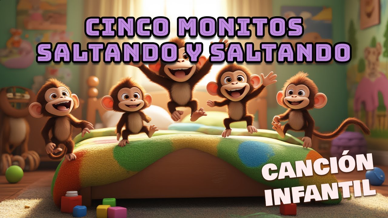 Cinco Monitos Saltando 🐵 | Canción Infantil Divertida - YouTube