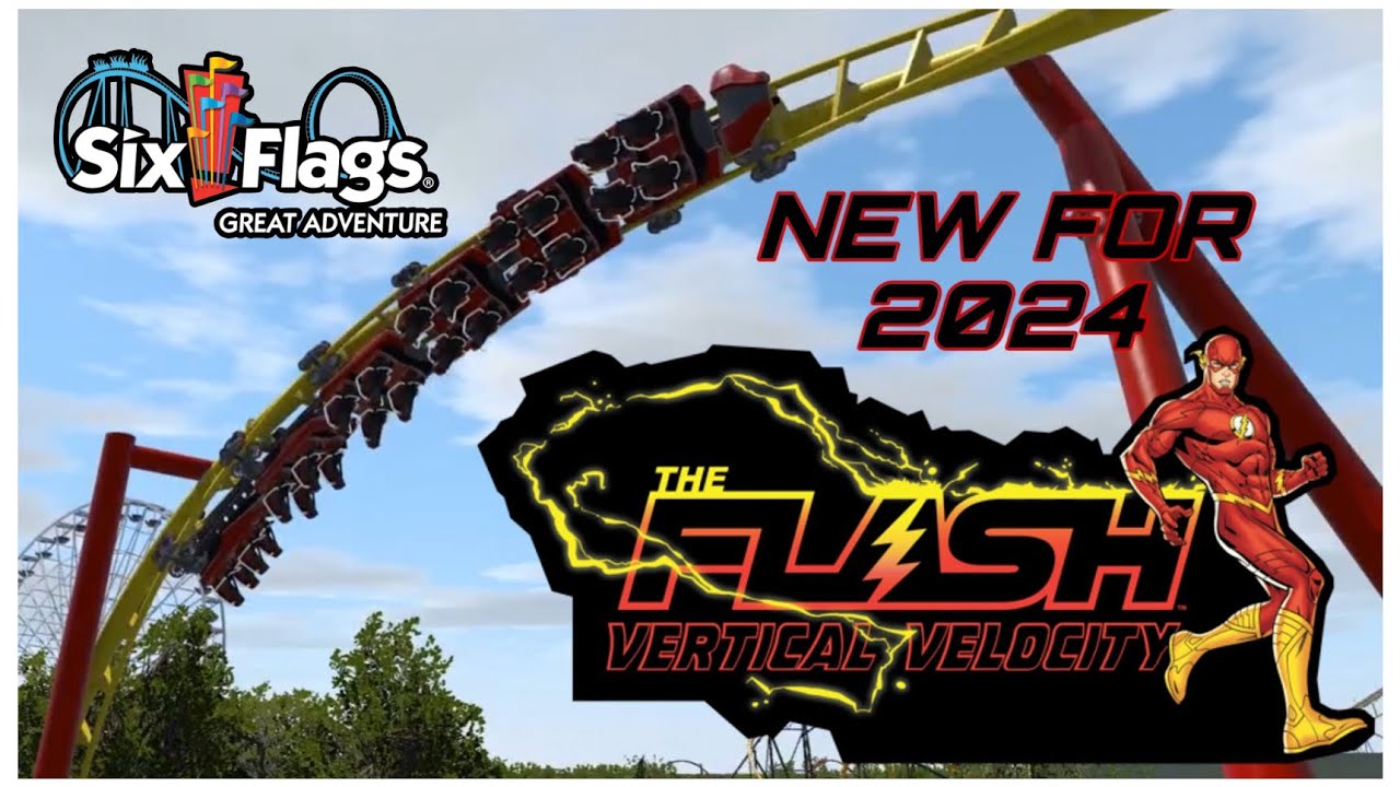 THE FLASH Vertical Velocity NEW FOR 2024 Six Flags Great Adventure ...