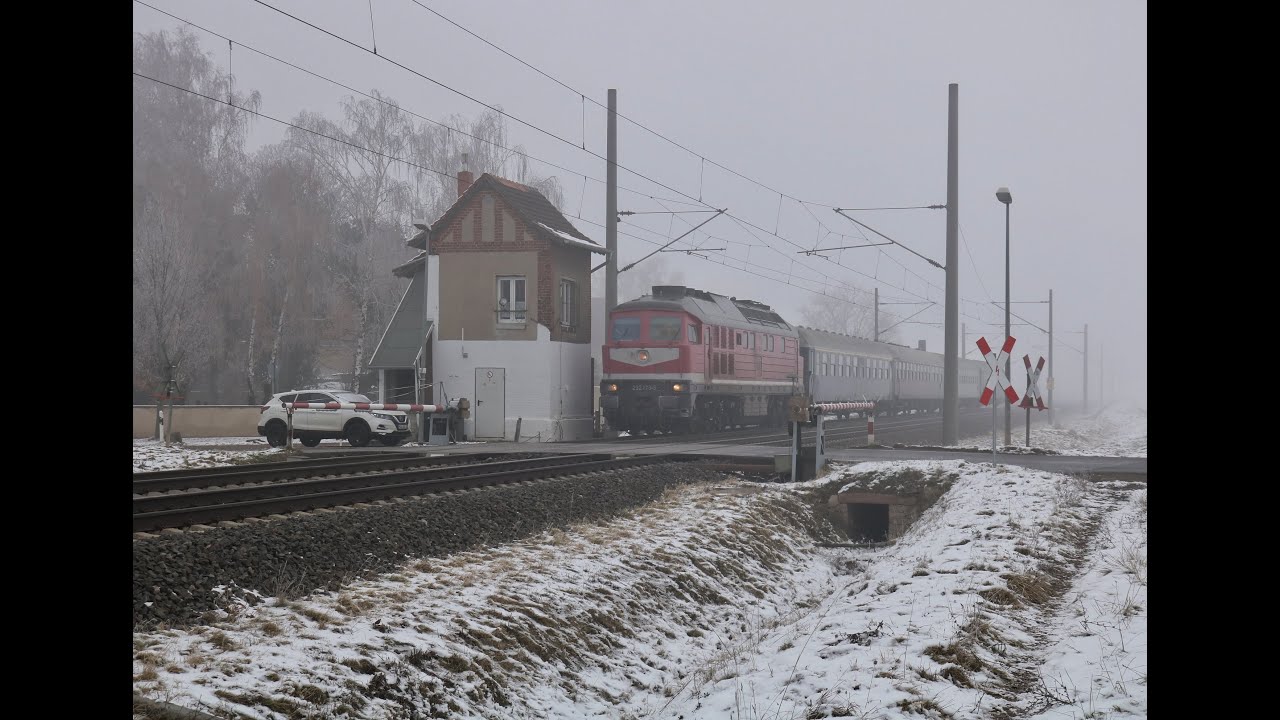 Eisenbahnverkehr am Bk Braschwitz (mit 232 173, Press 140+145, 185 273 ...