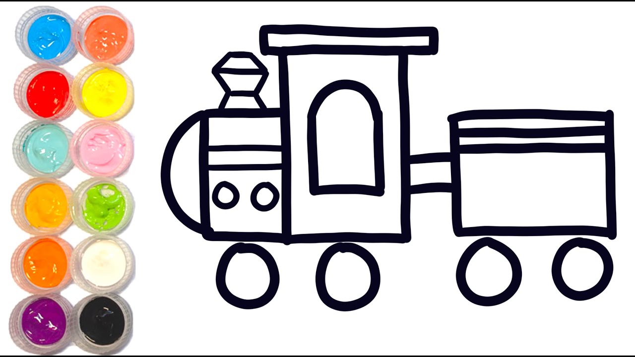 How to draw a trains EASY step by step for kids,beginners,children ...