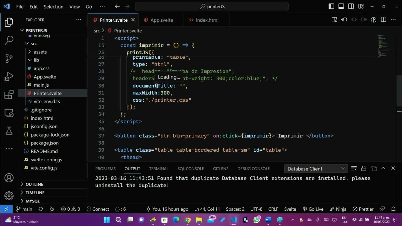 imprimir con svelte o Javascript - YouTube