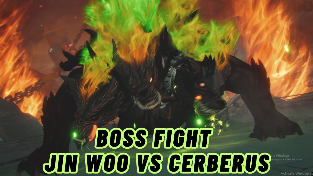 Solo Leveling boss fight Jin Woo vs Cerberus - YouTube