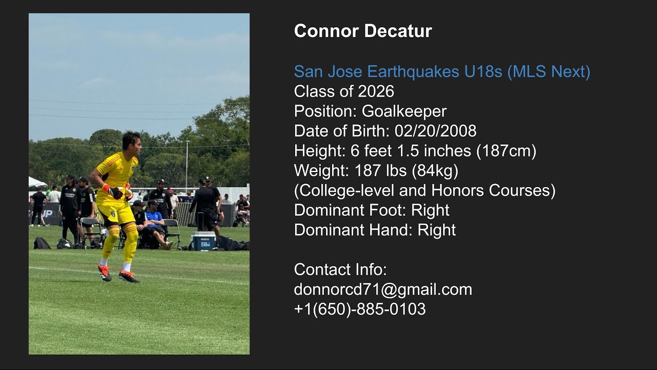 Highlights vs Vancouver Whitecaps - Connor Decatur Class of 2026 ...