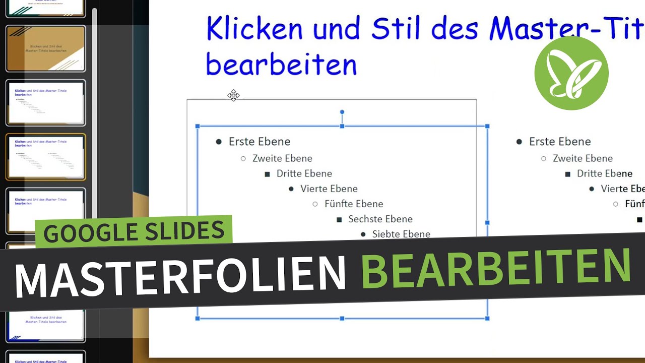 Google Slides-Tutorial: Masterfolien bearbeiten – Platzhalter - YouTube